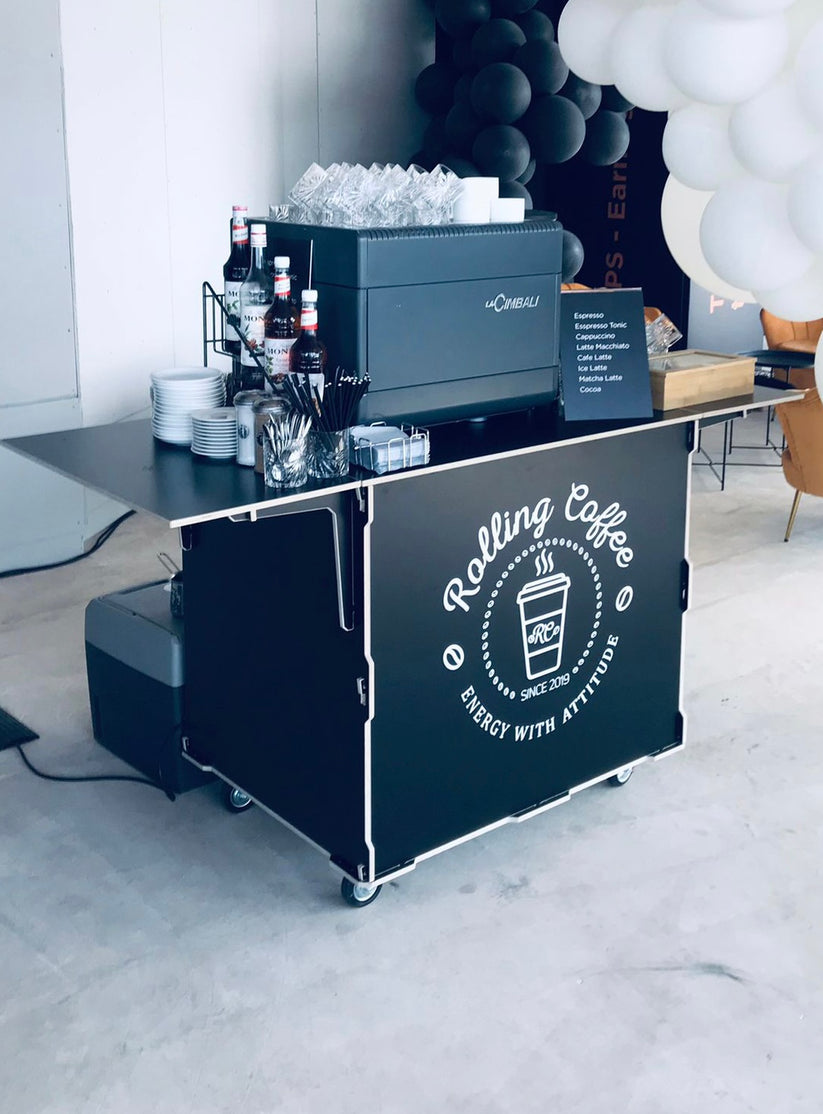 Black Mobile Coffee Cart | Portable Coffee Station with Storage – Cartssify