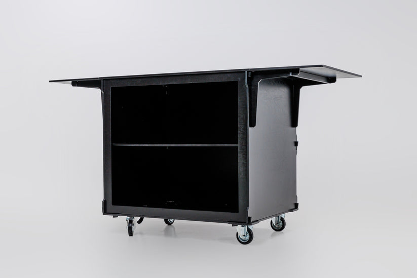 Black Mobile Coffee Cart | Portable Coffee Station with Storage – Cartssify