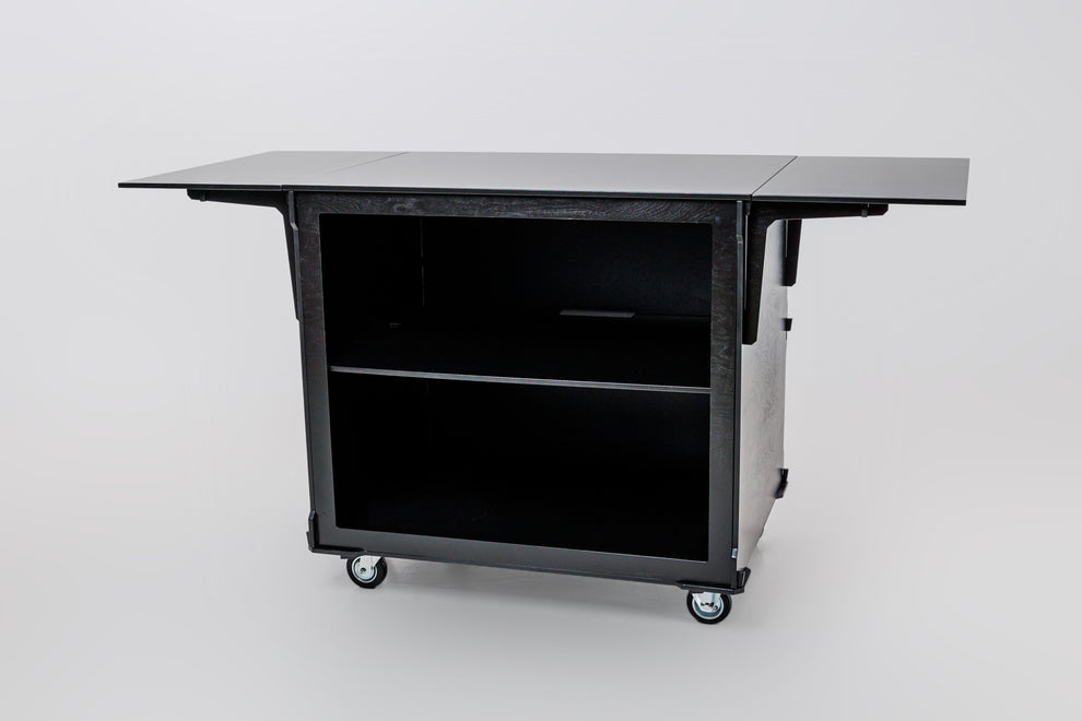 Black Mobile Coffee Cart | Portable Coffee Station with Storage – Cartssify