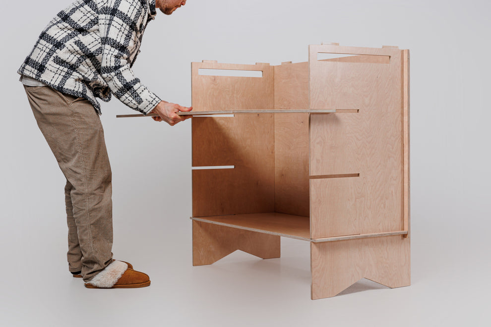 Portable Counter Display Natural 2 shelves – Cartssify